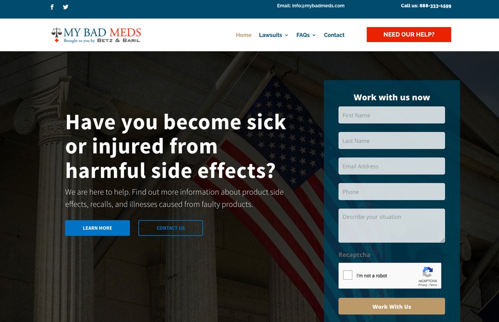 My Bad Meds Attorney Website | G Squared Studios